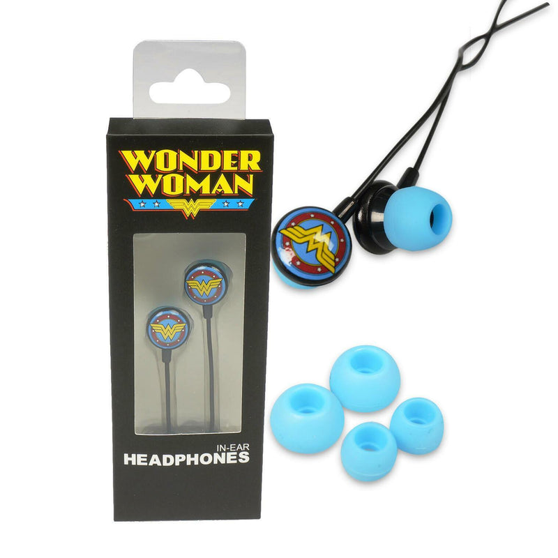 DC Comics WONDER WOMAN In-Ear Headphones- Logo Wired Earbuds ...
