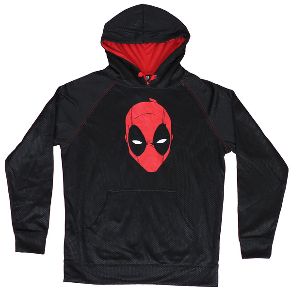 Deadpool Mens Pullover Hoodie - Classic Deadpool Face Image
